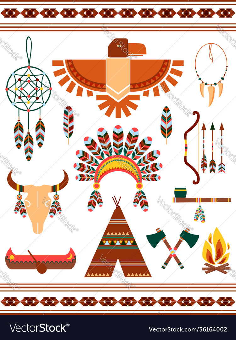 Aztec decorative elements Royalty Free Vector Image