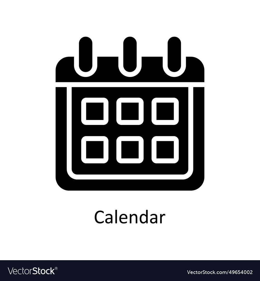 Calendar solid icon design Royalty Free Vector Image