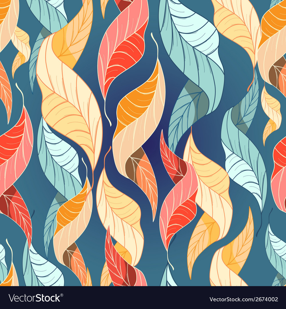 Colorful autumn leaves pattern Royalty Free Vector Image