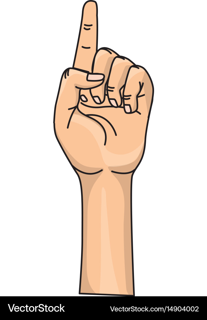 Cute hand with fingerprint up symbol Royalty Free Vector