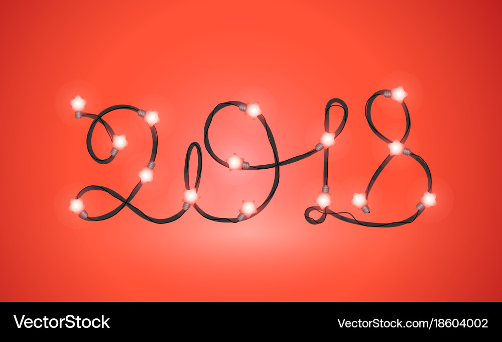 Happy new 2018 year greeting card Royalty Free Vector Image