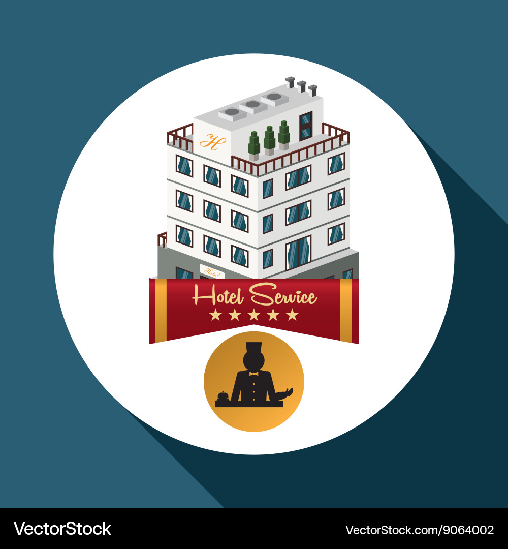 Hotel design travel icon isolated and flat Vector Image