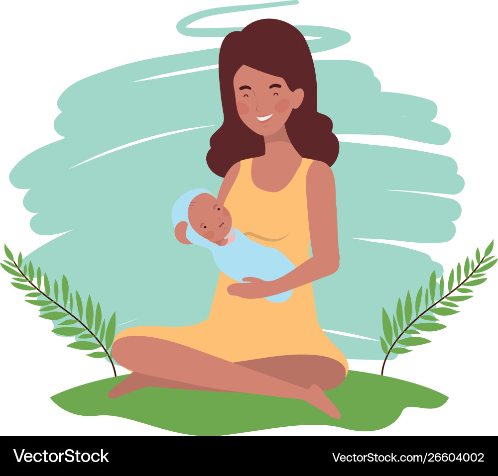 Isolated mother with baby design Royalty Free Vector Image