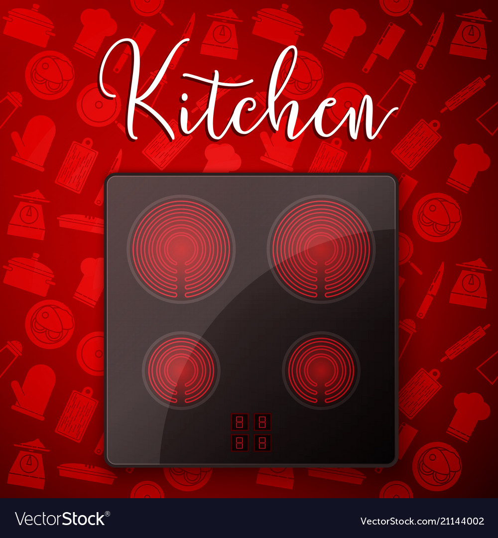 Kitchen concept induction Royalty Free Vector Image