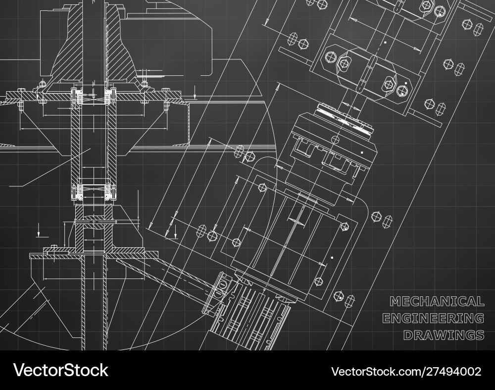Mechanical engineering drawings technical design Vector Image