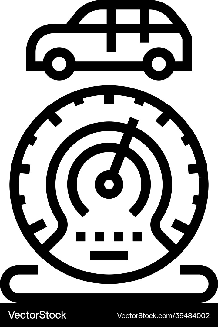Mileage car equipment line icon Royalty Free Vector Image