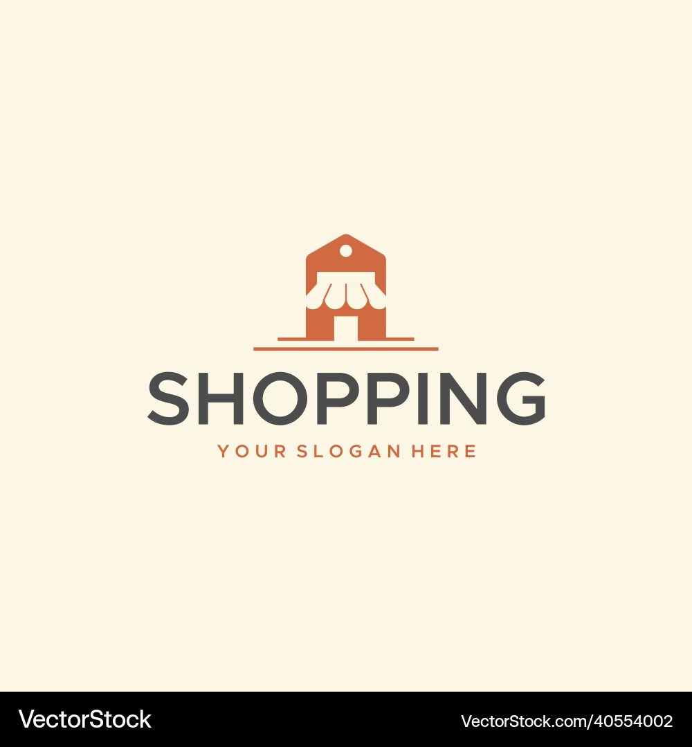 Minimalist shopping building store logo design Vector Image