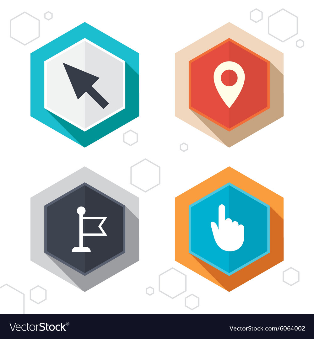 Mouse cursor icon hand or flag pointer symbols Vector Image
