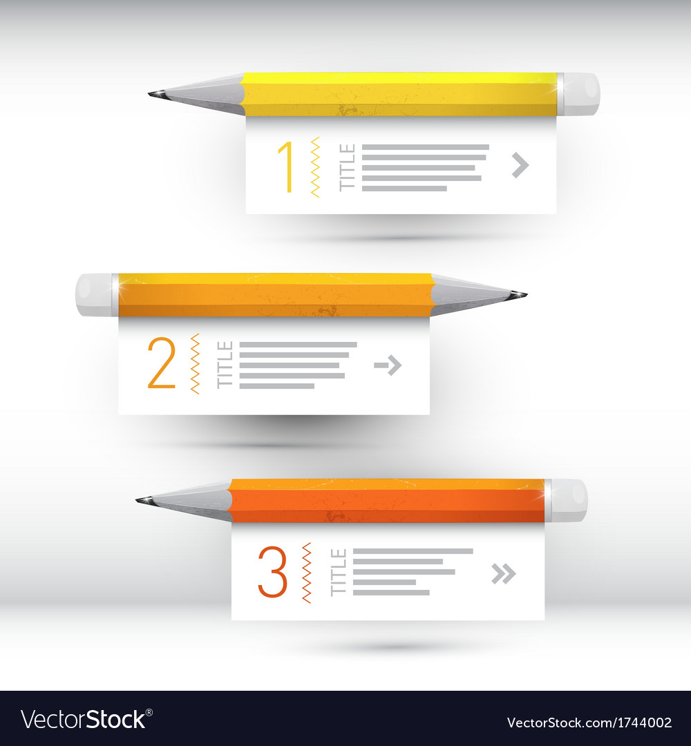 One two three paper progress steps for tutorial Vector Image