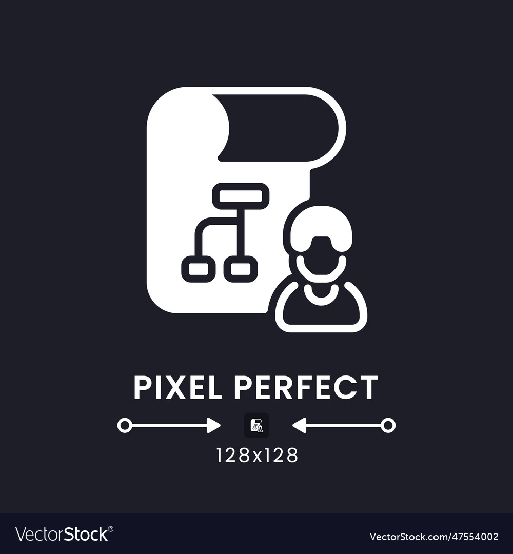 Project management white solid desktop icon Vector Image