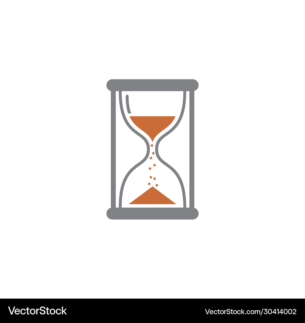 Sand watch related icon on background for graphic Vector Image