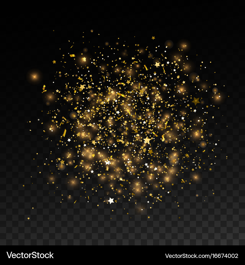 Shiny stain golden particles glitters and sparkles