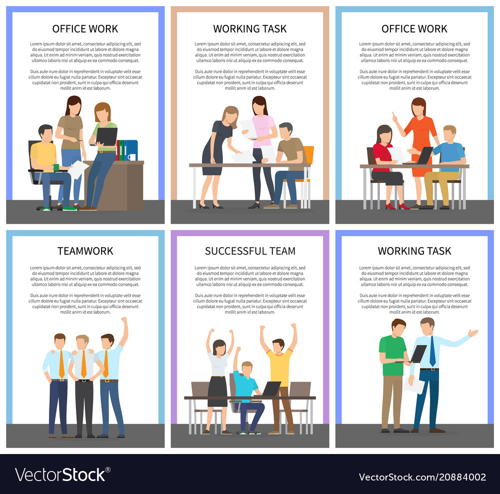 Teamwork and working task Royalty Free Vector Image