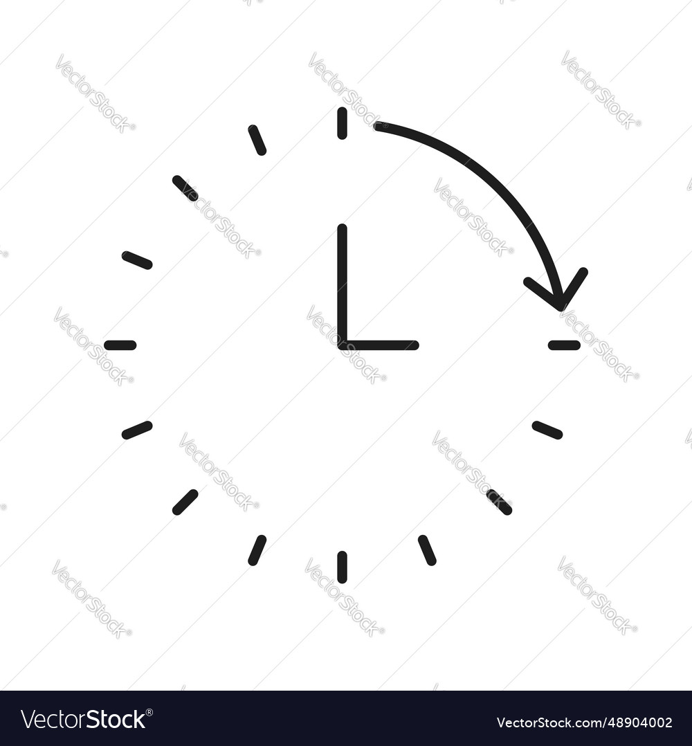 Watch face dial hands clock timer outline icon Vector Image