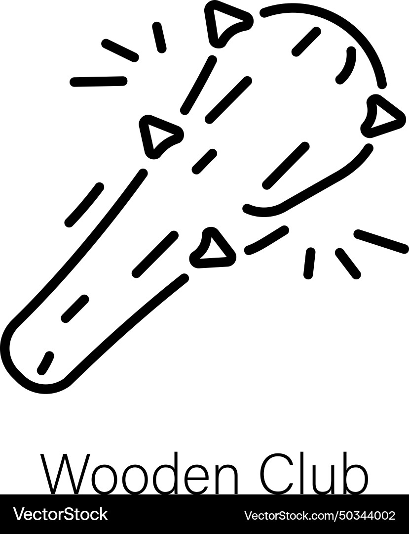 Wooden club Royalty Free Vector Image - VectorStock
