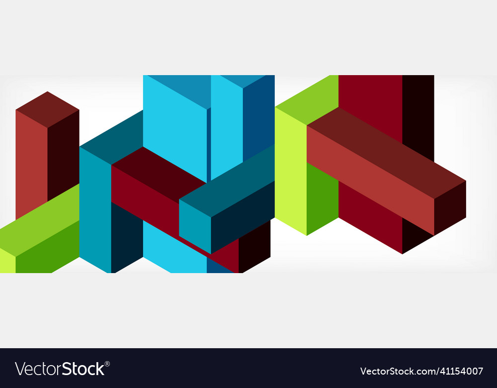 Abstract background 3d cubes cubic elements Vector Image