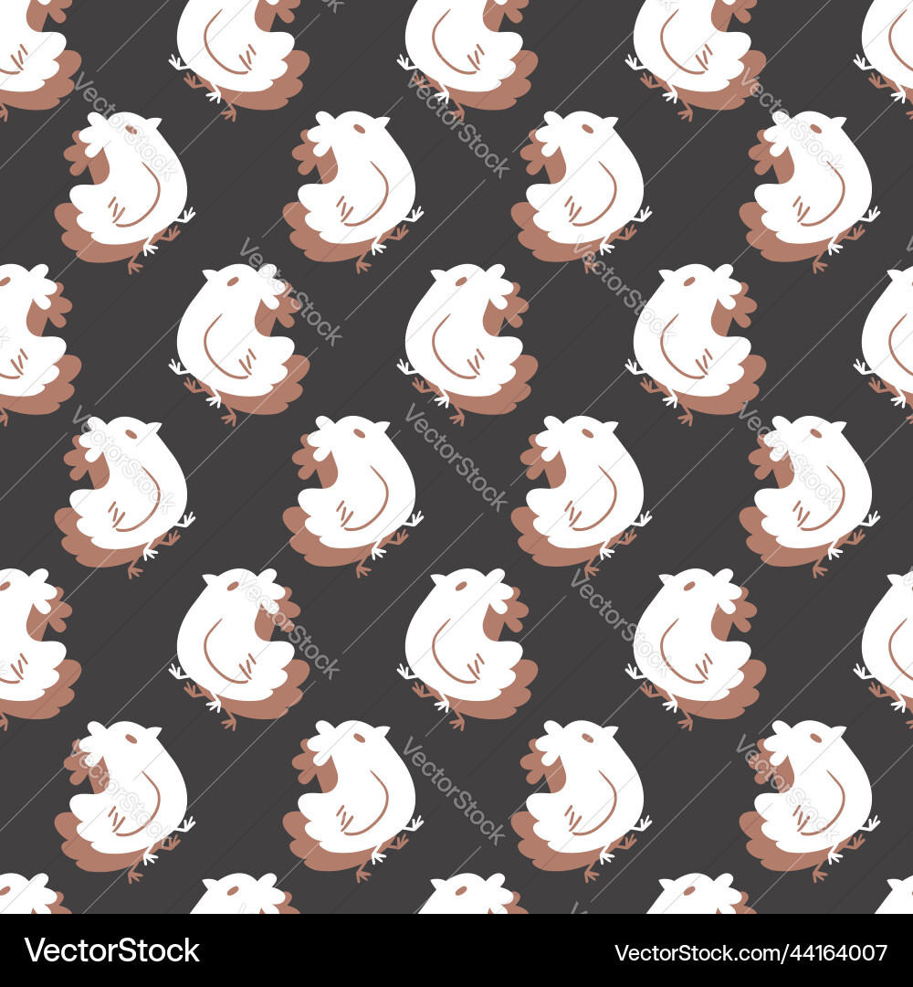 Abstract retro chicken cartoon silhouette Vector Image
