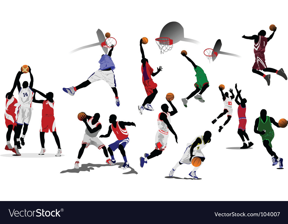 Basketball players Royalty Free Vector Image - VectorStock