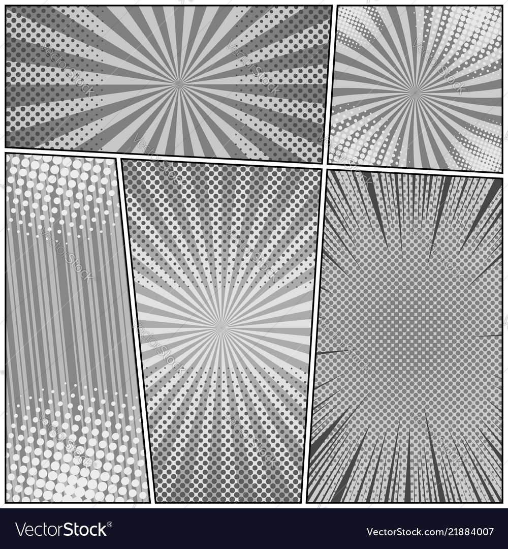 Comic book gray composition Royalty Free Vector Image