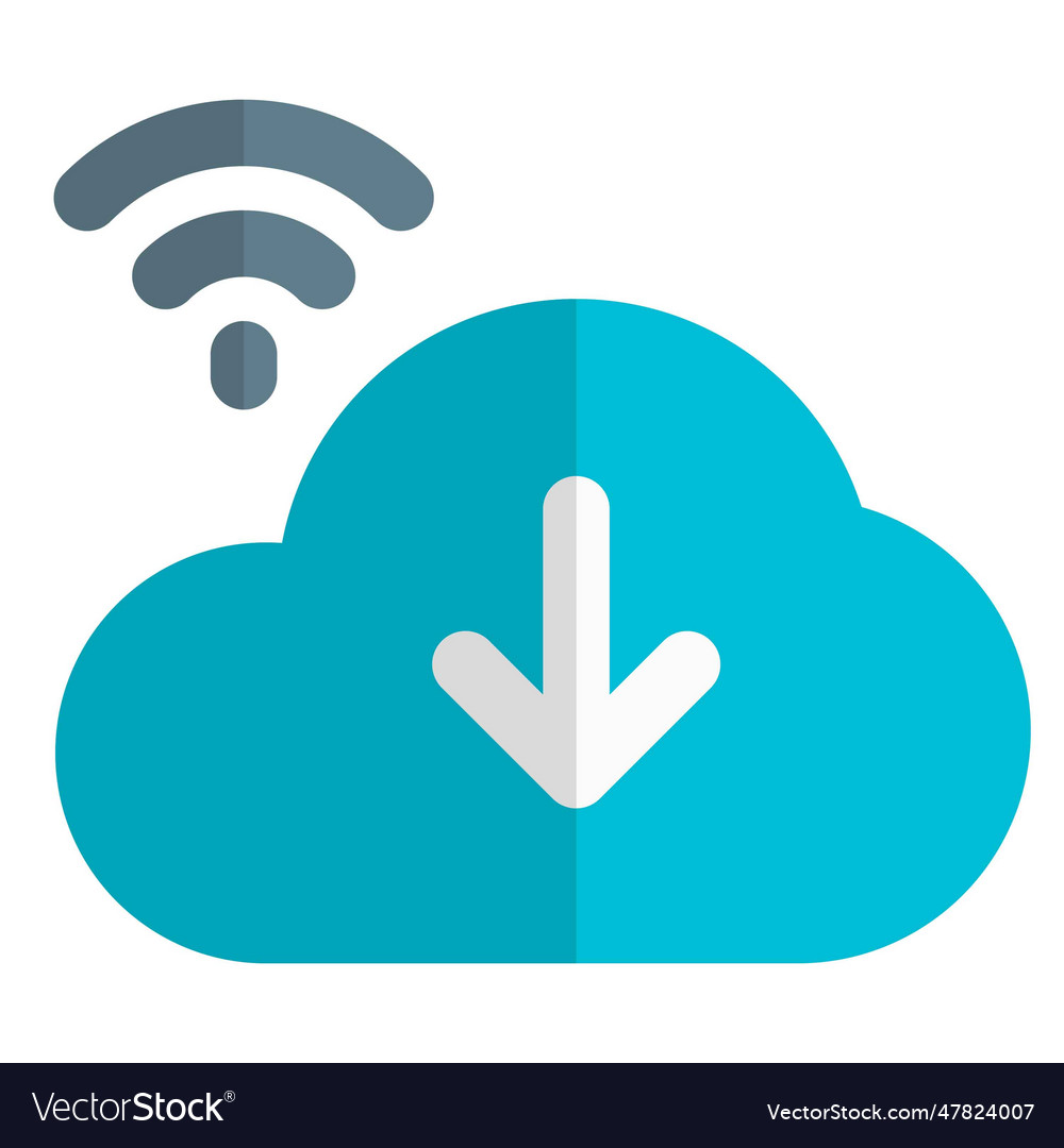 Downloading information from wireless cloud Vector Image Downloading information from wireless cloud Vector Image