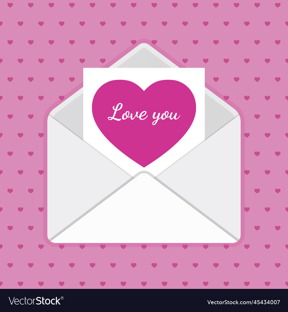 Envelope with heart valentines day Royalty Free Vector Image