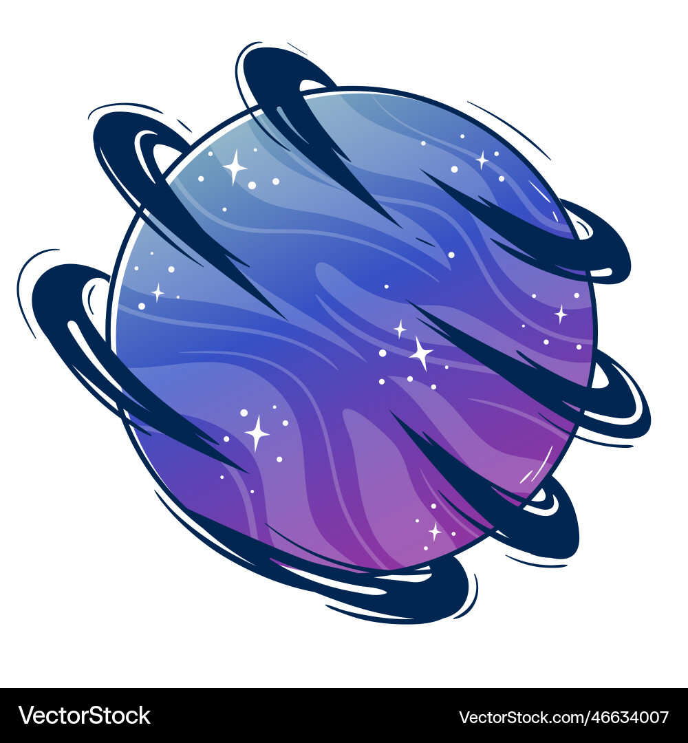 Fantasy alien planet moon and satellite magical Vector Image