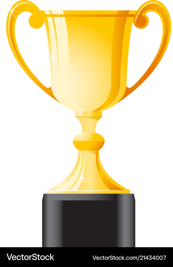 Golden winner cup - sport prize Royalty Free Vector Image
