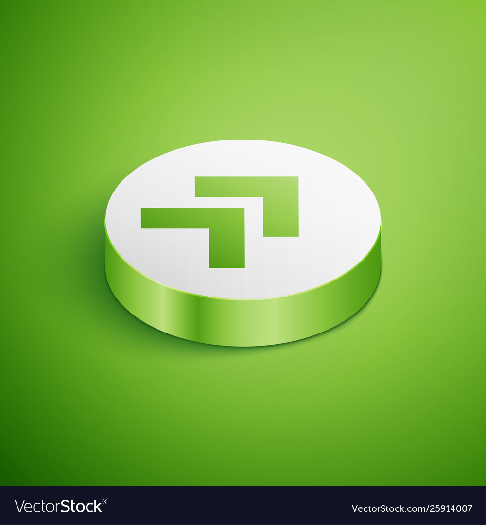 Isometric arrow icon isolated on green background Vector Image