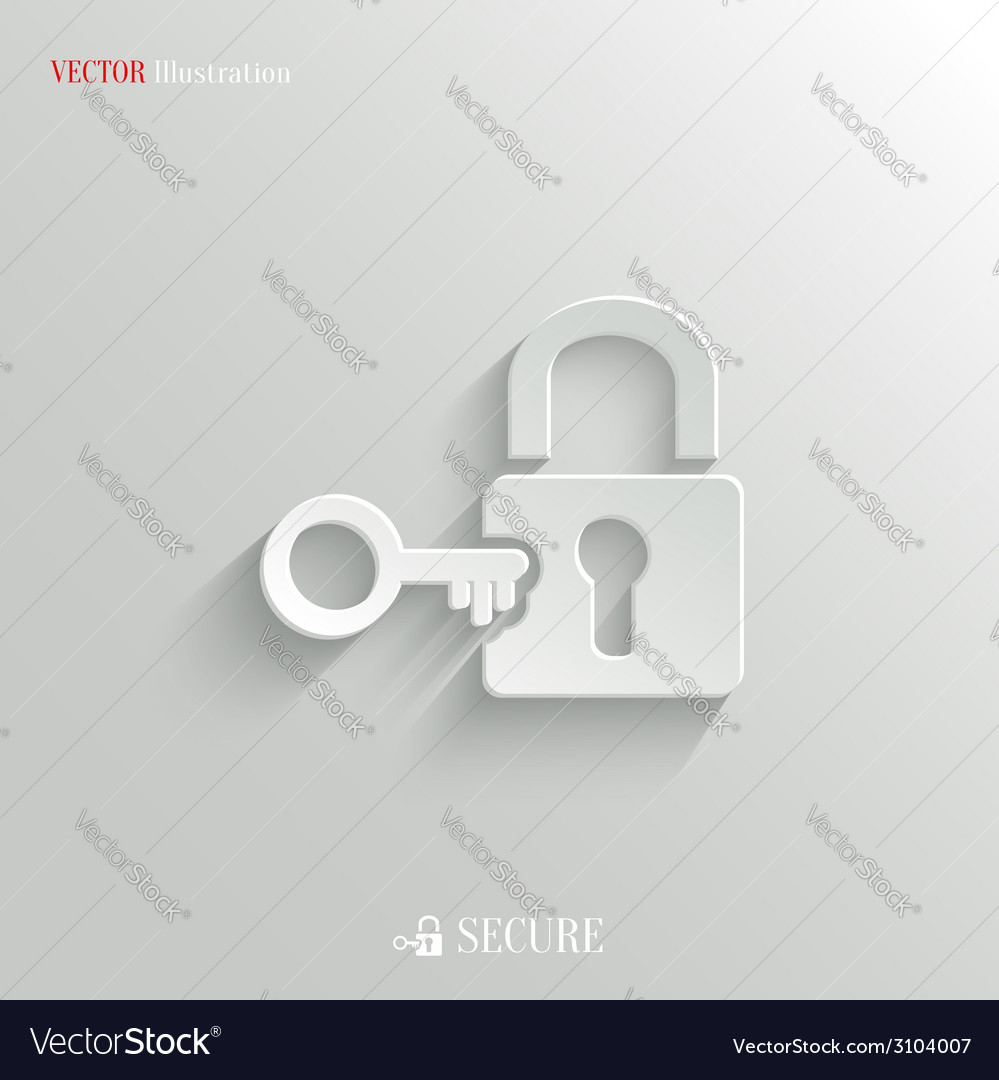 Lock icon - white app button Royalty Free Vector Image