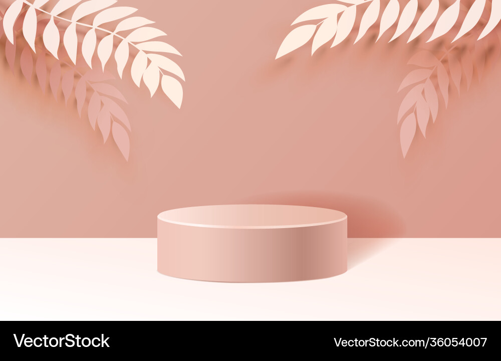 Nature stage podium with lighting Royalty Free Vector Image