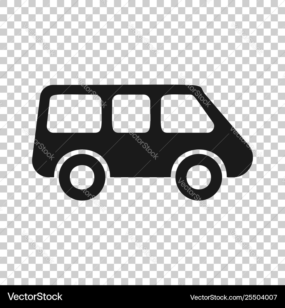 Passenger minivan sign icon in transparent style Vector Image