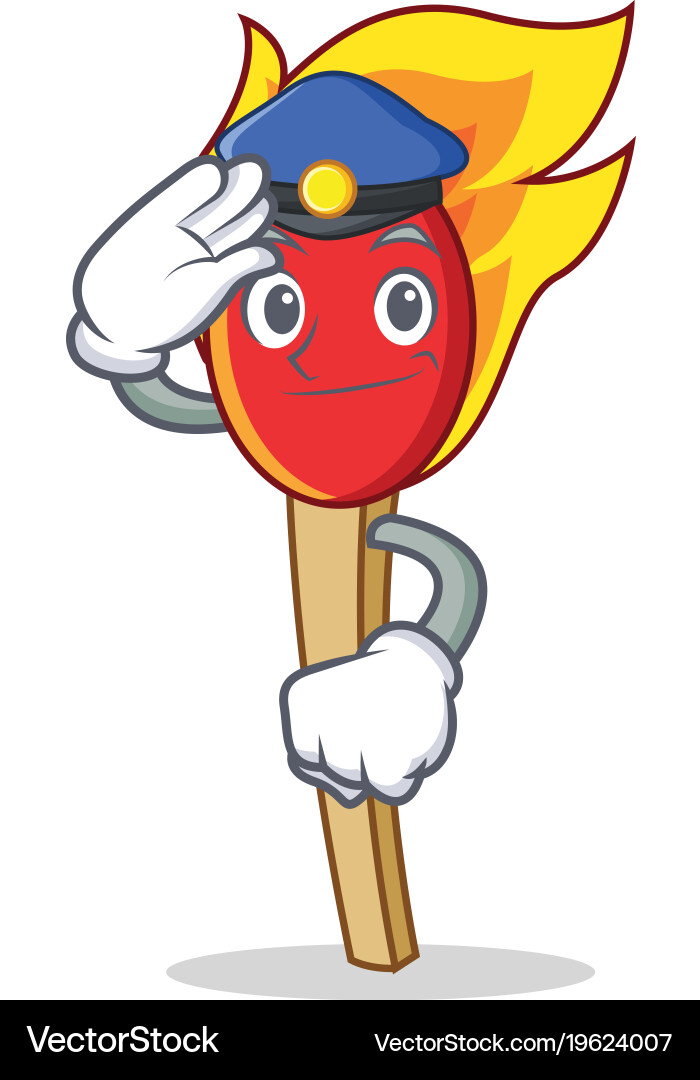 Police match stick character cartoon Royalty Free Vector