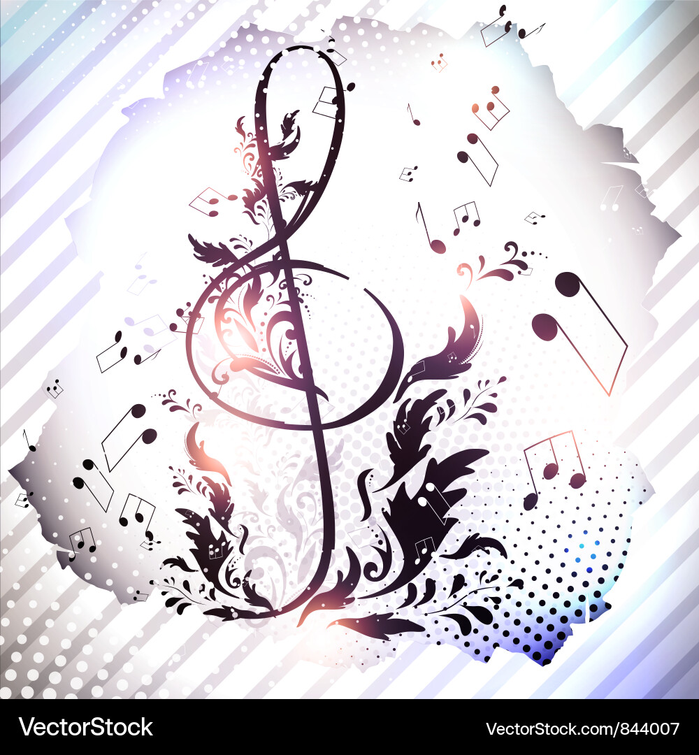 Retro magnetic tape with treble clef Royalty Free Vector