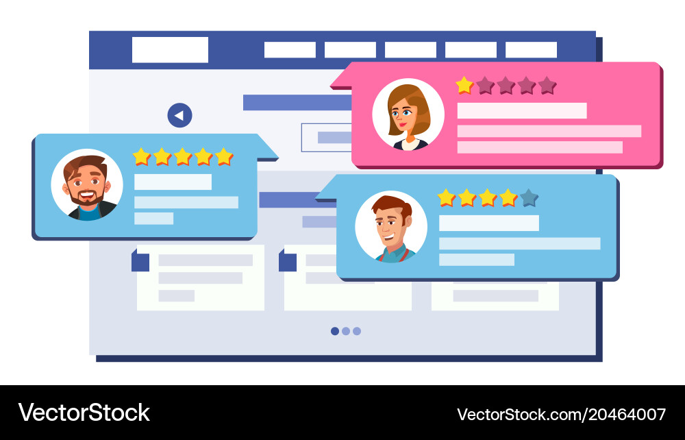 Review rating web page design online store Vector Image