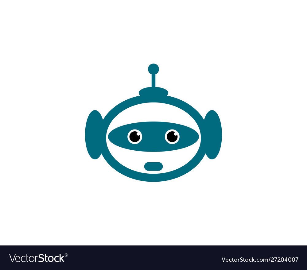Robot logo template icon Royalty Free Vector Image