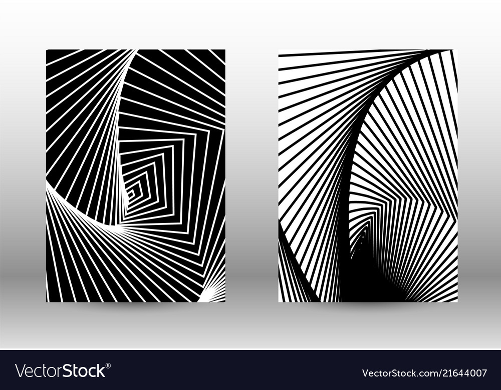 Set of abstract patterns with distorted lines Vector Image