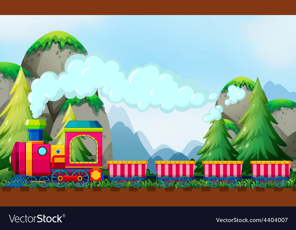 Train and mountain Royalty Free Vector Image - VectorStock