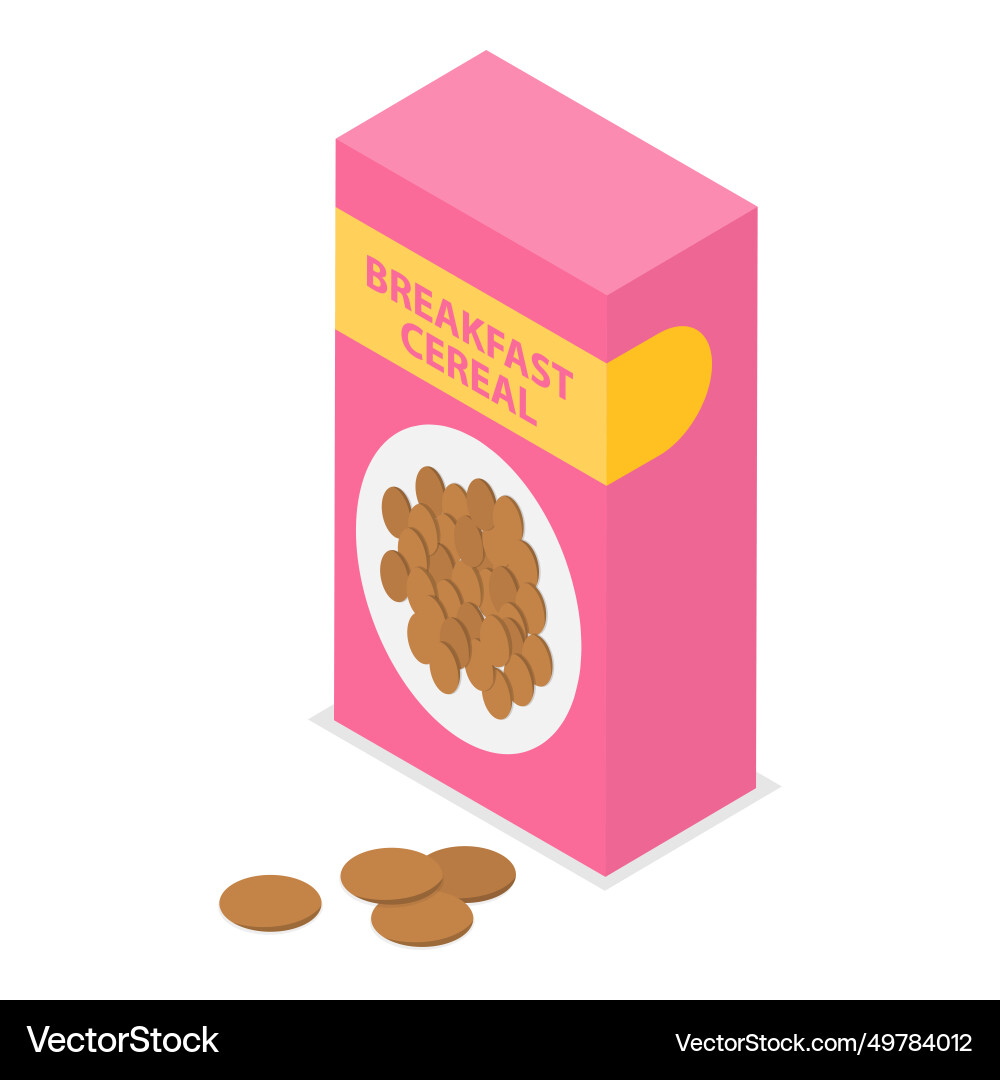 3d isometric flat set of breakfast cereals Vector Image