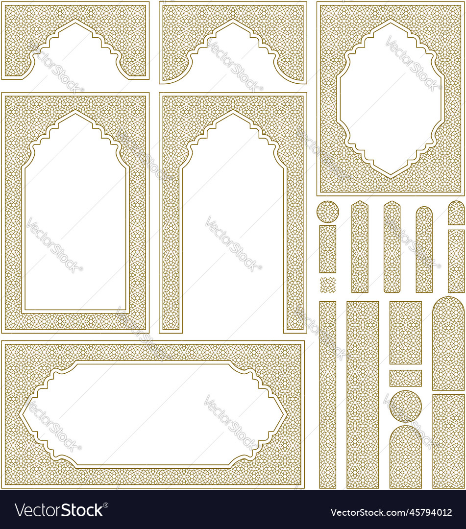 Arches frames and additional design elements Vector Image