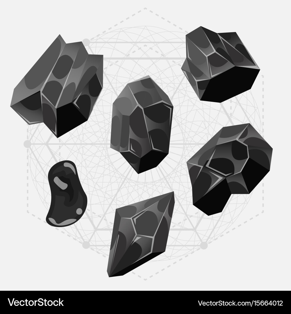 Cartoon stones icons set Royalty Free Vector Image