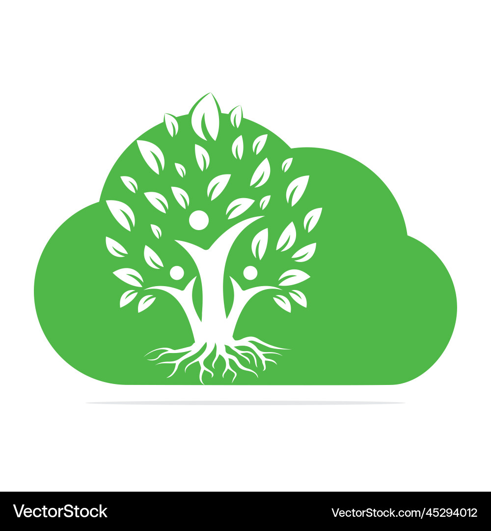 Family tree and roots logo design Royalty Free Vector Image