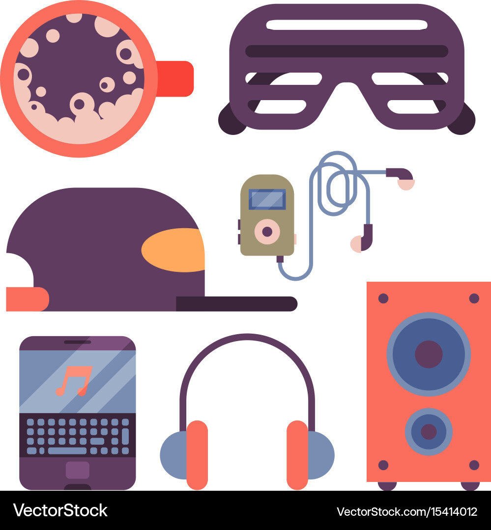 Hip hop accessory musician instruments breakdance Vector Image