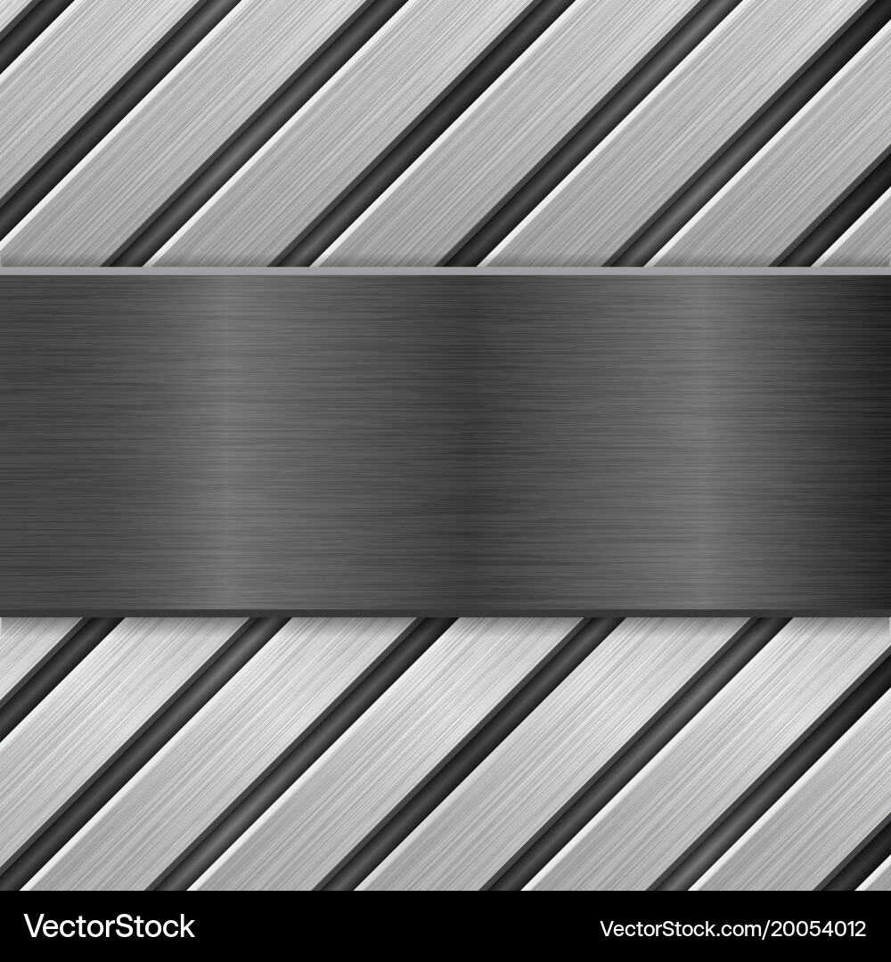 Metal brushed plate on metallic background Vector Image