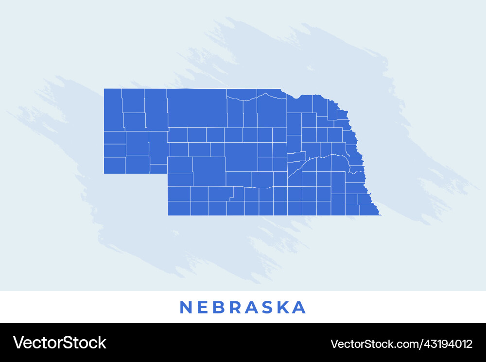 National map of nebraska Royalty Free Vector Image