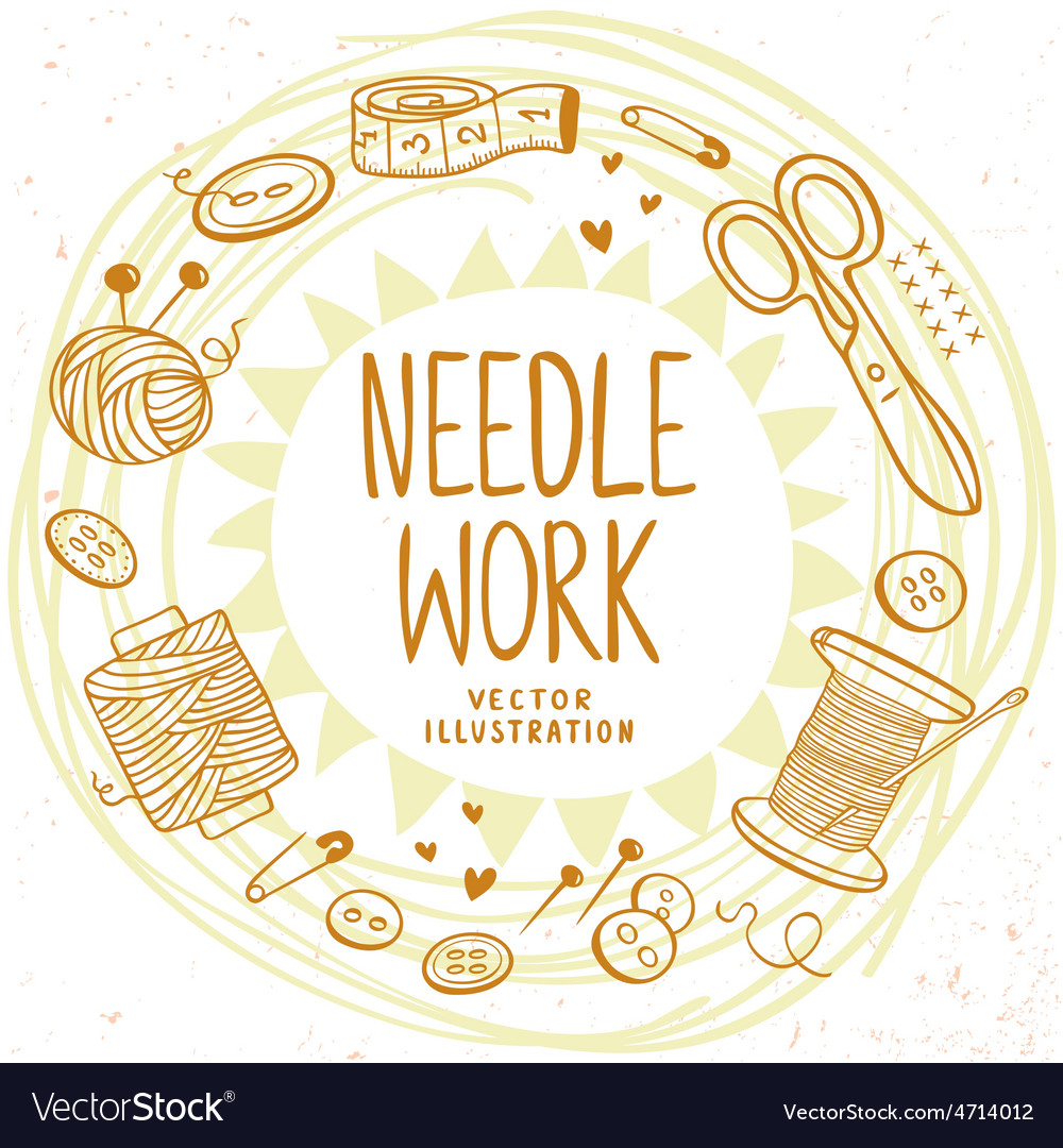 Needle work design Royalty Free Vector Image - VectorStock