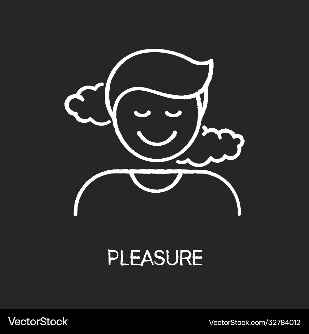 Pleasure chalk white icon on black background Vector Image