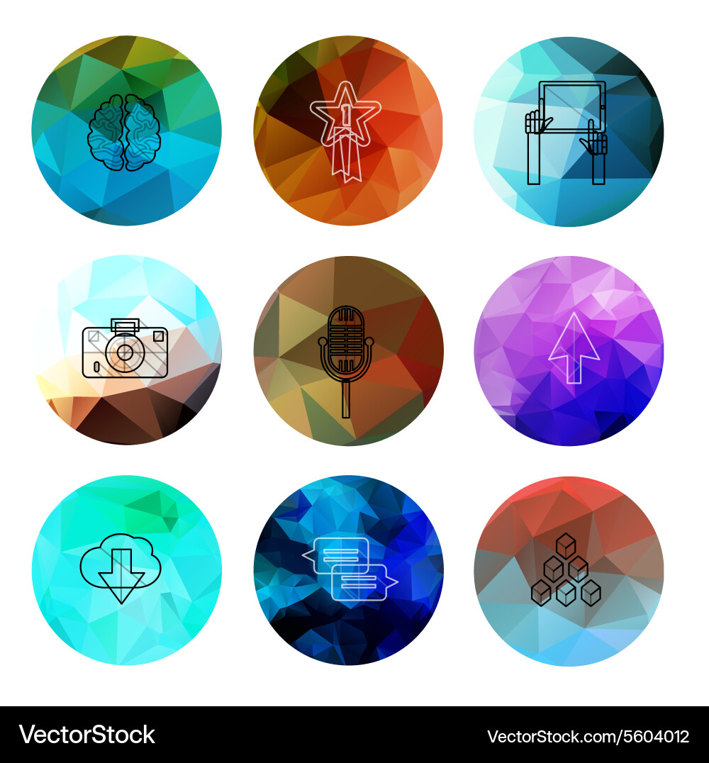 Universal modern icons for web and mobile app Vector Image