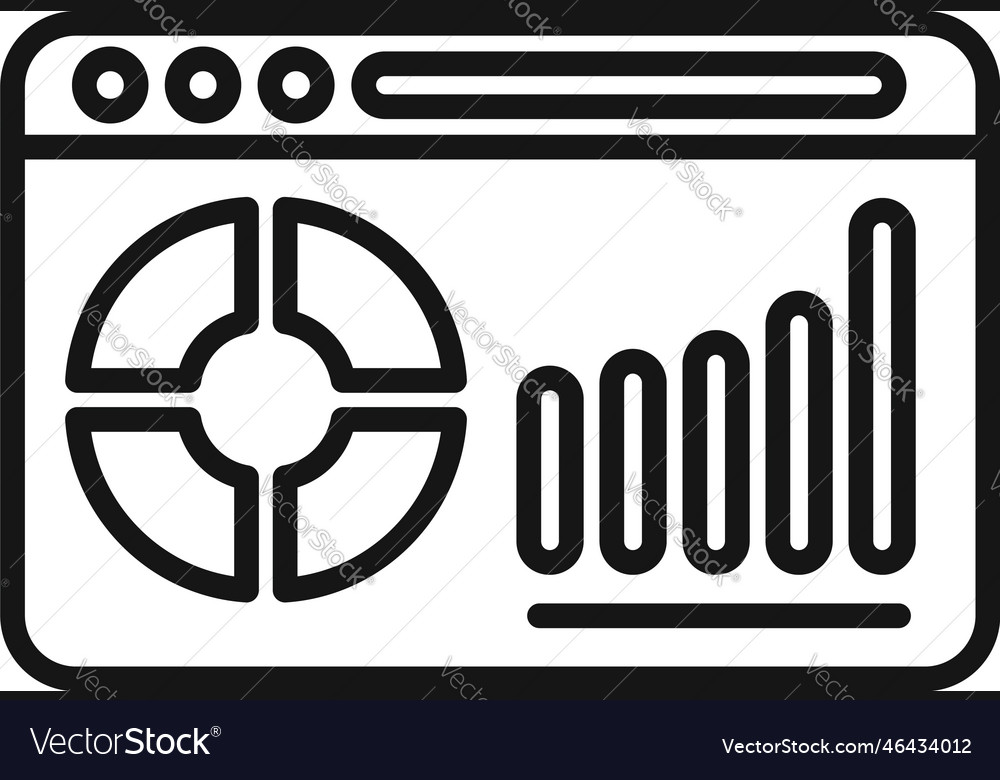 Web chart icon outline finance file Royalty Free Vector
