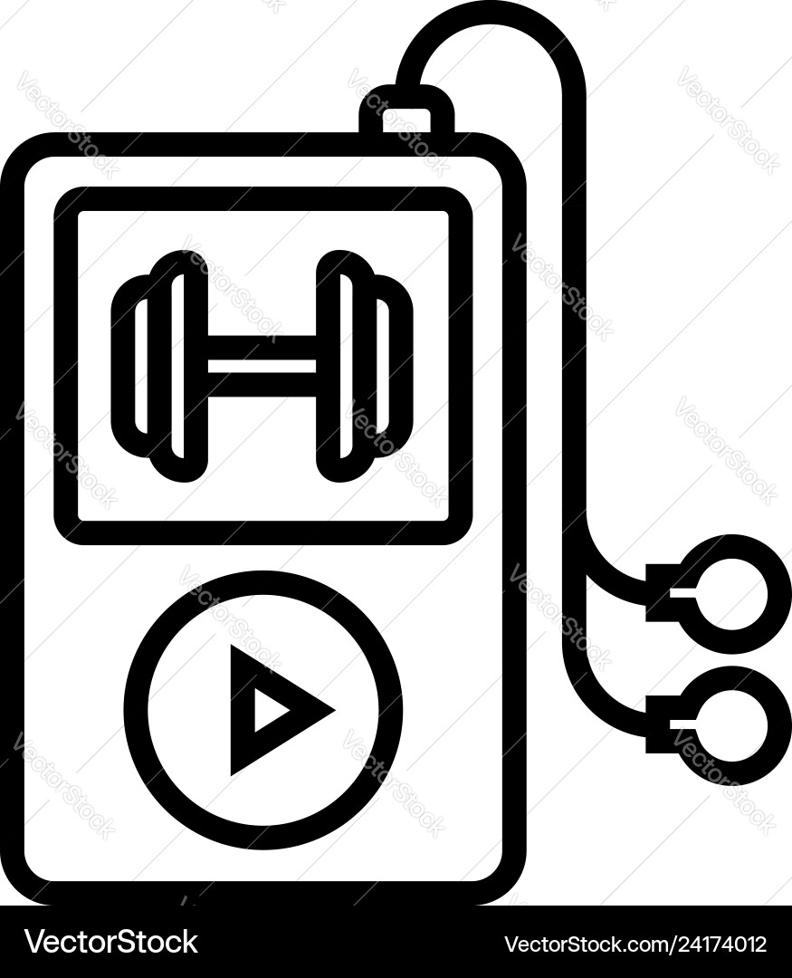 Workout music playlist icon player Royalty Free Vector Image