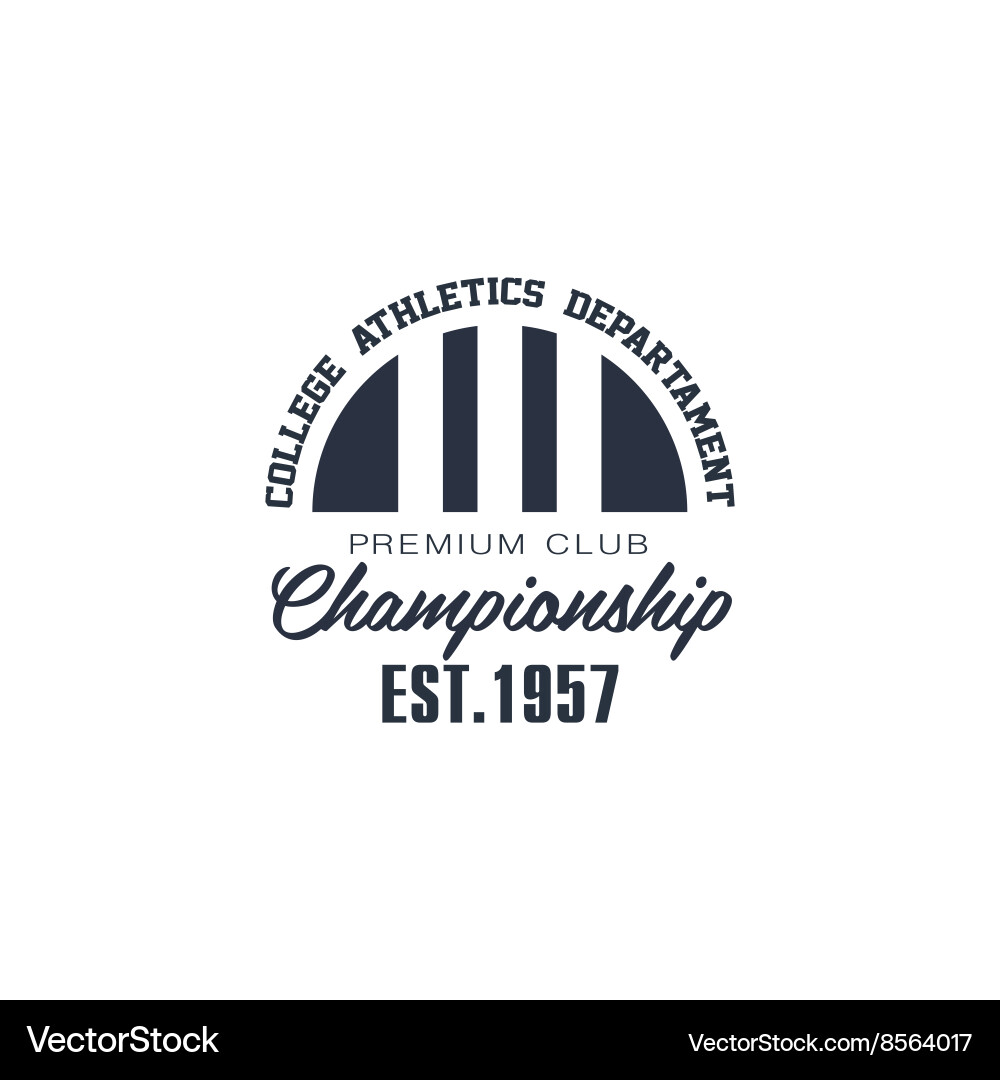Classic sport label college athletics department Vector Image